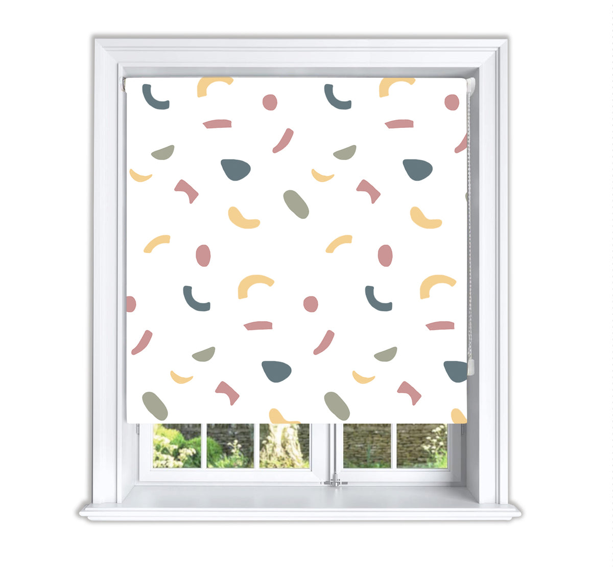 Simple Shapes Blackout Roller Blinds Windows Blind Easy Fit Child Safe