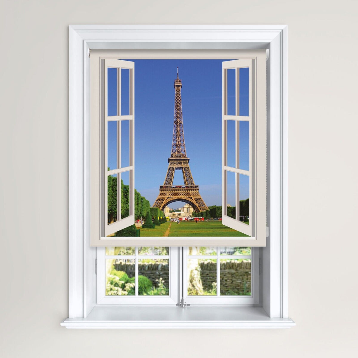 Blackout Roller Blind Paris Window Scene Windows Blinds Sizes