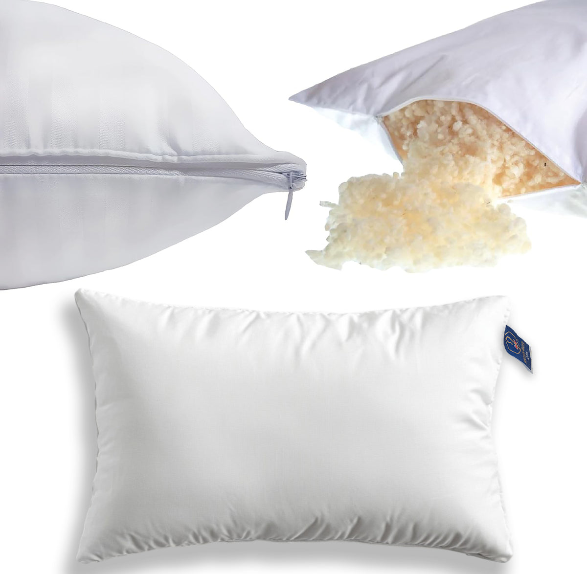 Lister Cartwright Wool Pillow Premium Quality Adjustable Firmness 100% ...