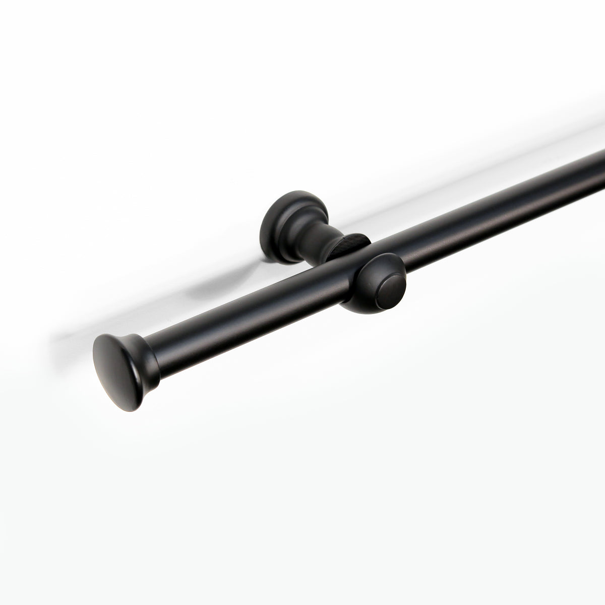 28 mm Eyelet Wooden Curtain Pole Set Fixed Length Poles - Black Tradit