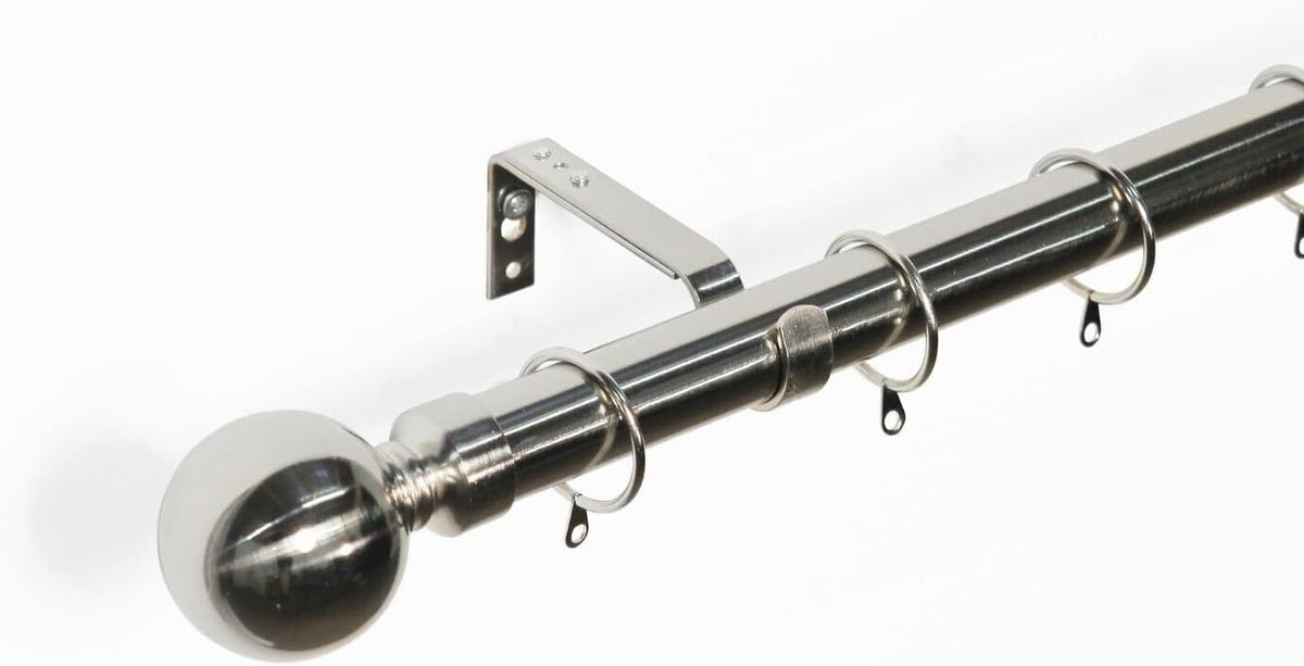 Ball Finial 16-19 mm Extendable Metal Curtain Pole Rods Voile Easy Fit