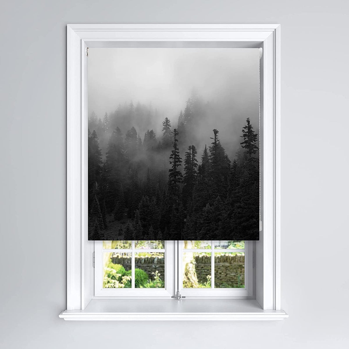 Blackout Roller Blind Misty Forest Design
