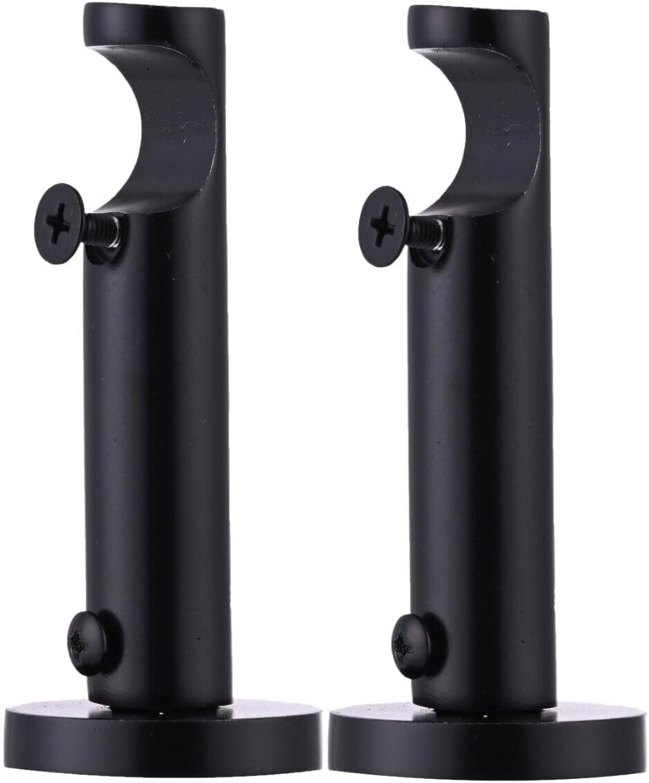 28mm Curtain Pole Brackets - Obsidian Black