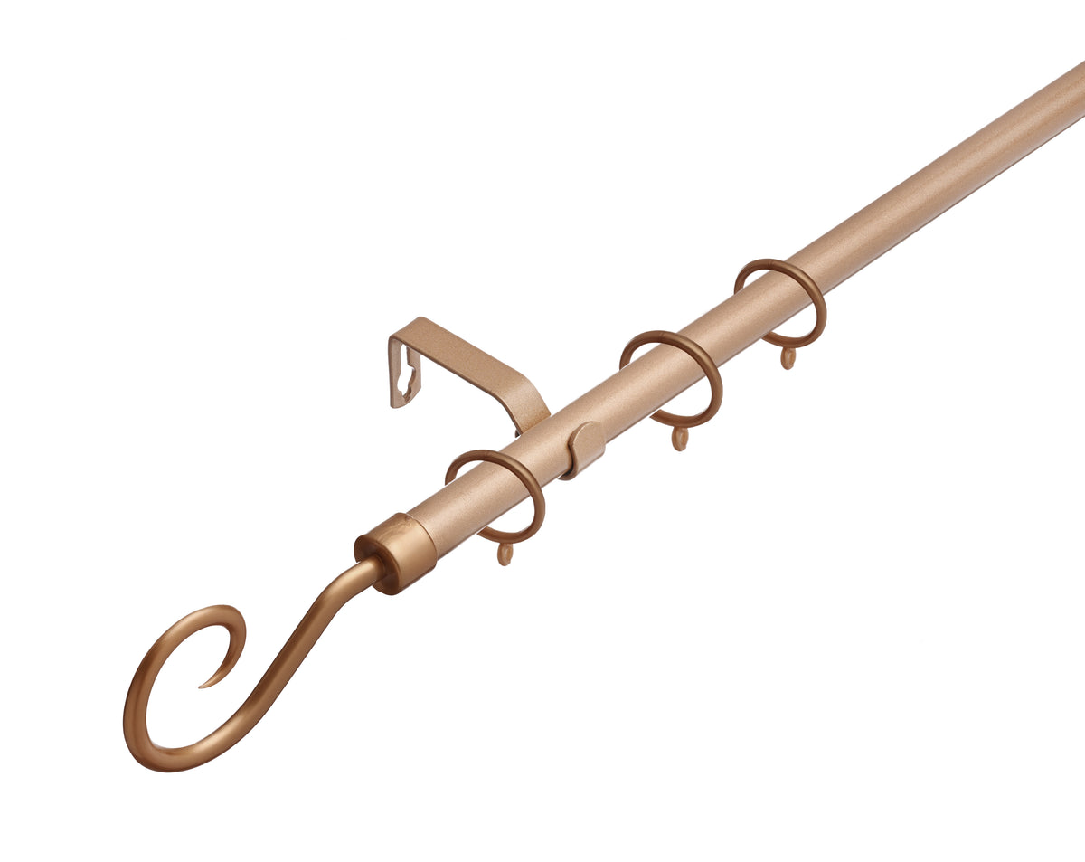 19 mm Bronze Crook Finial Extendable Metal Curtain Pole Rods