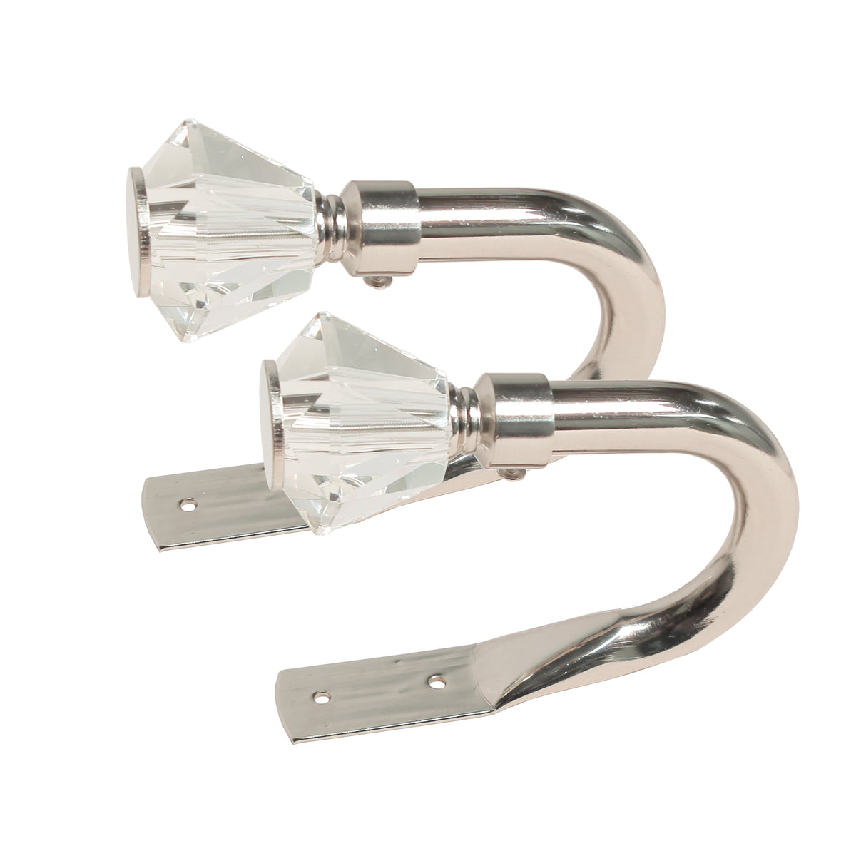 Crystal Diamond Metal Curtain Holdbacks Pair