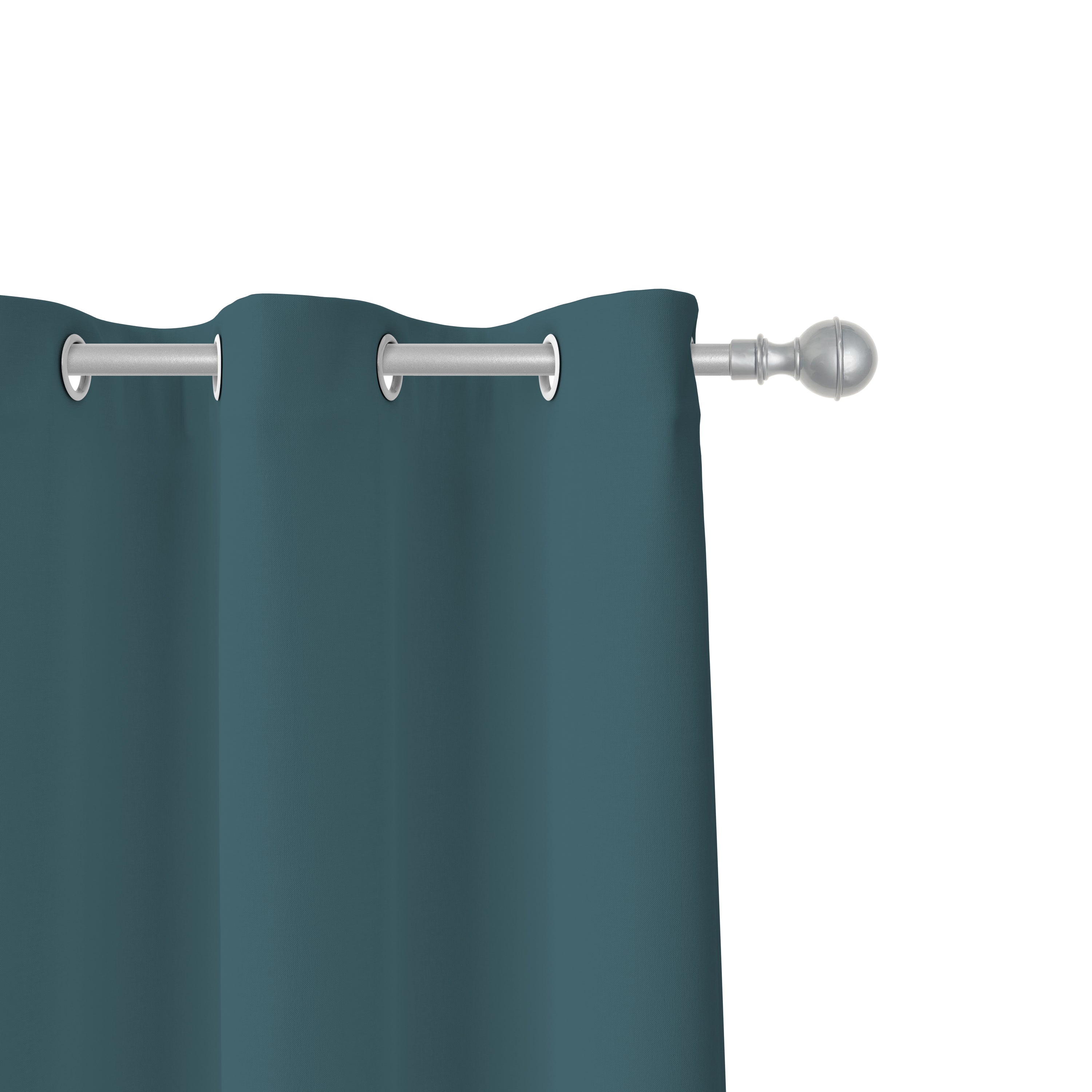 19mm Satin Steel Ball Finial Extendable Metal Curtain Pole Rods