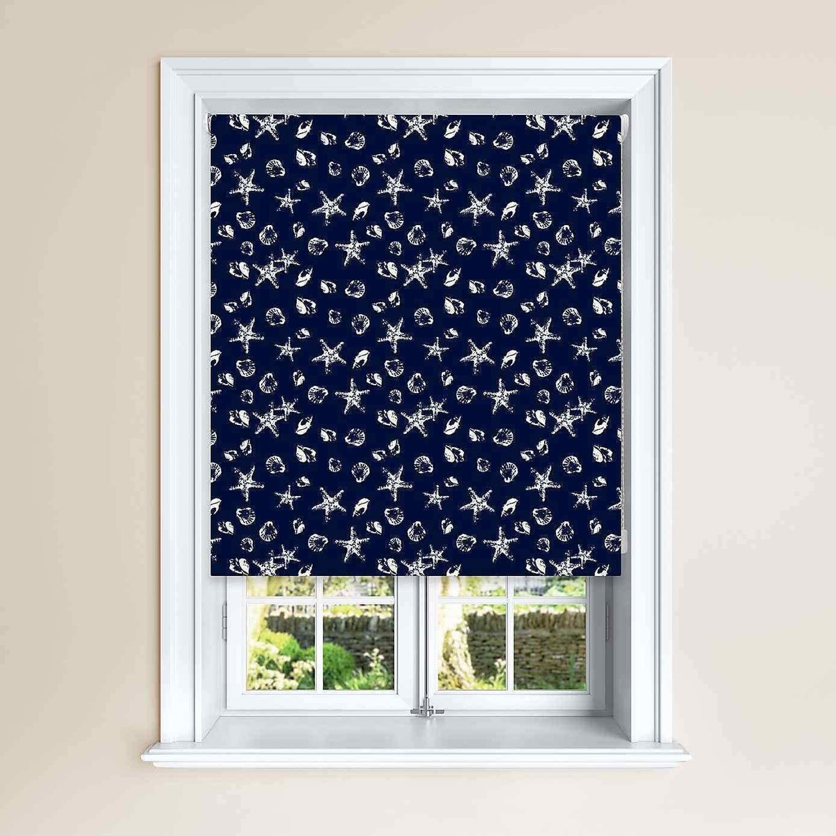 Blackout Roller Blind Shell Design Blue